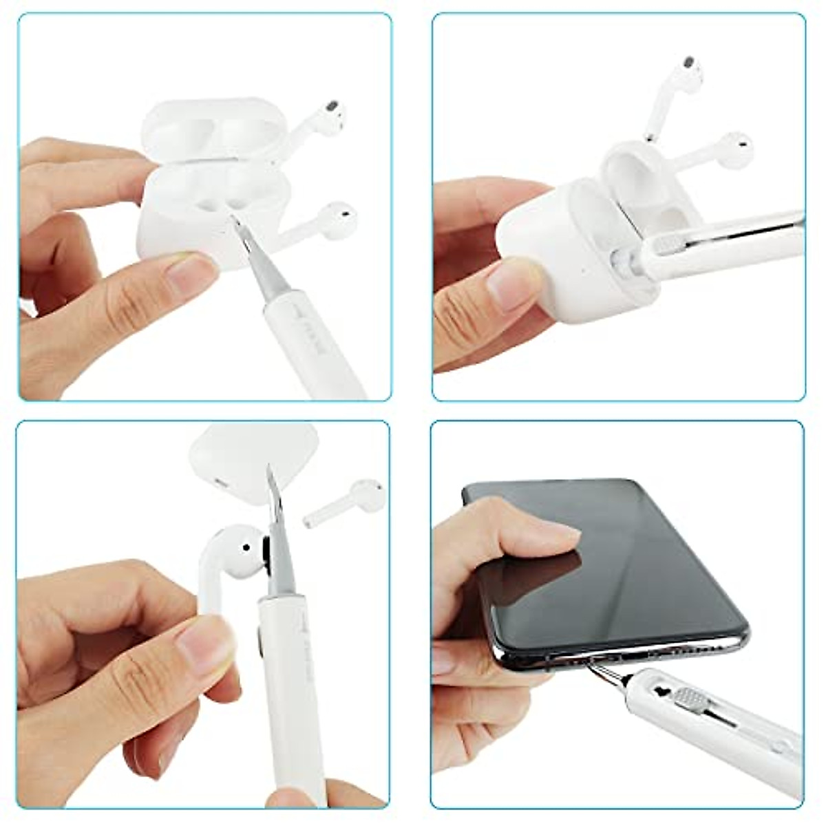 Nertpow Cleaner Kit for Airpods Earbuds Cleaning Pen Bluetooth Headphone Case Cleaning Tool Airpods Pro 1 2 3 iPhone Camera Etc Ear Wax Cleaner