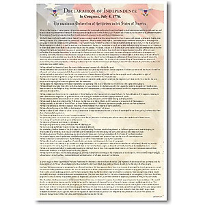 The Declaration of Independence - US History Government Classroom School Poster