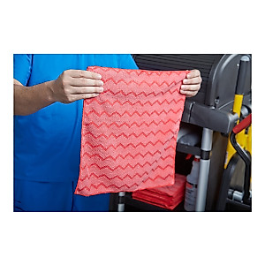 Rubbermaid Commercial Q620RED HYGEN Microfiber Cleaning Cloths, 16 x 16, Red, 12/Carton