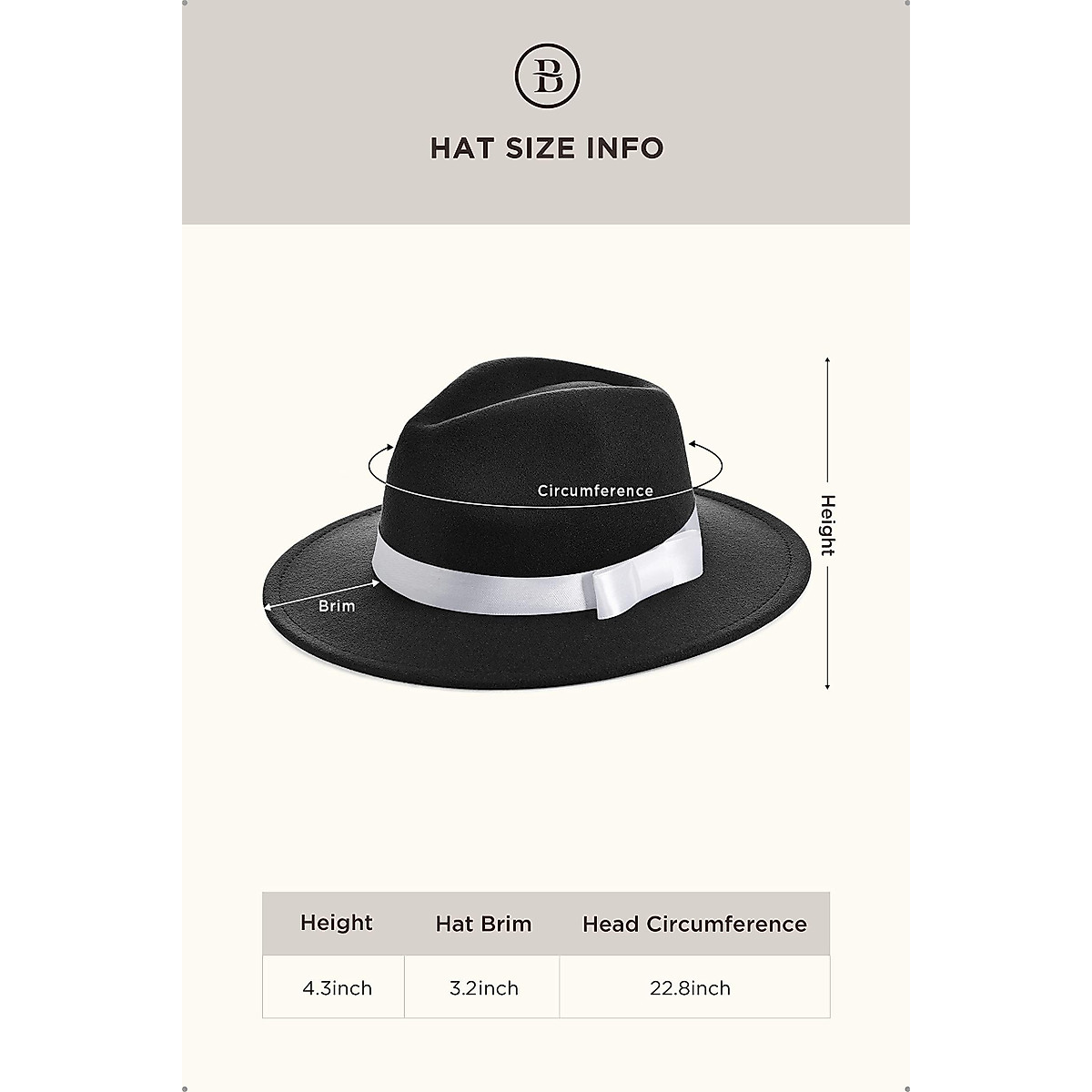 BABEYOND Fedora Hat for Men, 1920s Gatsby Panama Style, Black (Unisex-Adults)