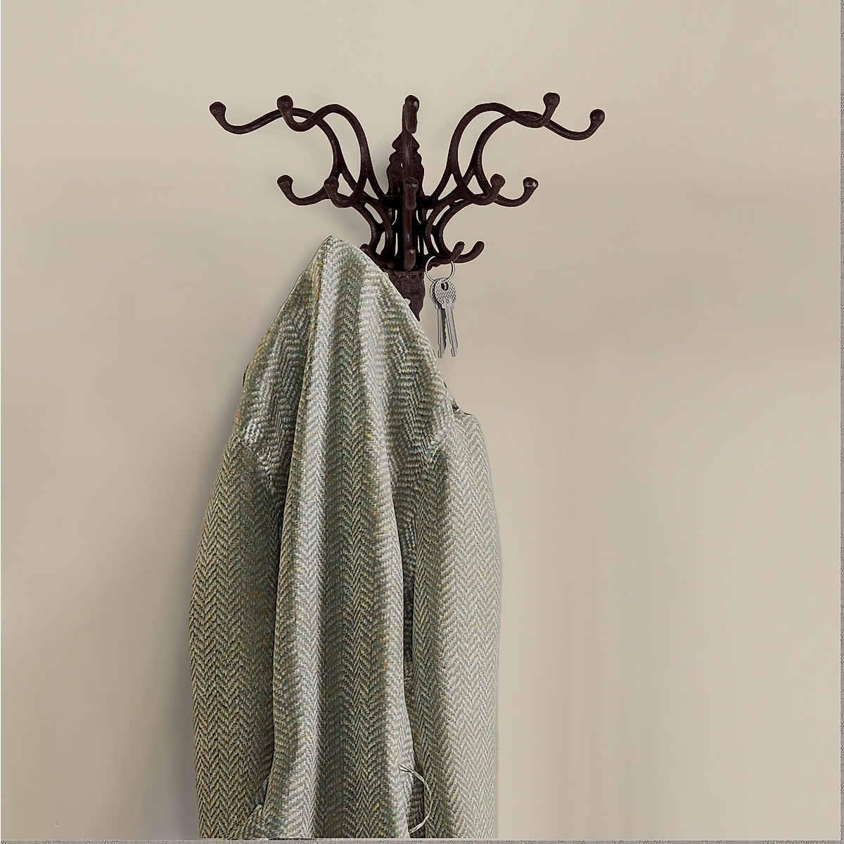 Creative Co-op HD5946 Antique Cast Iron Wall Hooks with Rust Finish