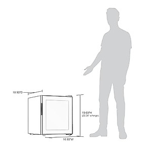 NewAir Beverage Fridge and Cooler with Reversible Glass Door, 60 Can Freestanding Mini Fridge in Black with Door Alarm, Perfect for Work from Home Station, Dorms, and More