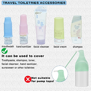 NELSHP Travel Bottle Covers,8 Pack Silicone Travel Size Container Sleeves,Stretching Travel Accessories for Shampoo Lotion Conditioner Wash Body Bottles(Blue/Black/White/Pink)