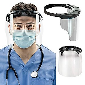 Medspec Protect Face Shield (Model FS-2.0) | Reusable Shields for Medical, Dental, & Essential Workers | Fogless & Adjustable Medical Face Guard with Quick-Release Lens System | Made in The USA