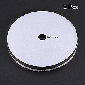 uxcell 6" Wool Felt Sponge Polishing Pad Hook and Loop Buffing Wheel with Hole Coarse Polishing for Orbital Polisher Buffer 2 Pcs