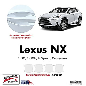 YelloPro Custom Fit Door Handle Cup 3M Scotchgard Anti Scratch Clear Bra Paint Protector Film Cover Self Healing PPF Guard Kit for 2018 2019 2020 2021 Lexus NX 300, 300h, F Sport, Crossover