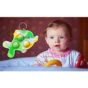 Clasporo 24 Packs Fish Bulk Little Fidget Party Favors Graduation Classroom Students Small Prize,End of Year Summer Mini Pop for Kids