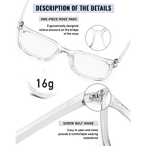 PANNER Oversized Square Blue Light Blocking Glasses for Women Men Anti Glare Reduce Eyestrain Computer Glasses(Clear)