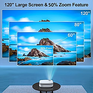 Mini Projector, 2022-Upgraded Portable Projector, Video Projectors for Wall & Ceiling, FunFlix Movie Projector Wall Projector Compatible with HD 1080P HDMI,USB,AV, PC/TV Box/Game Console