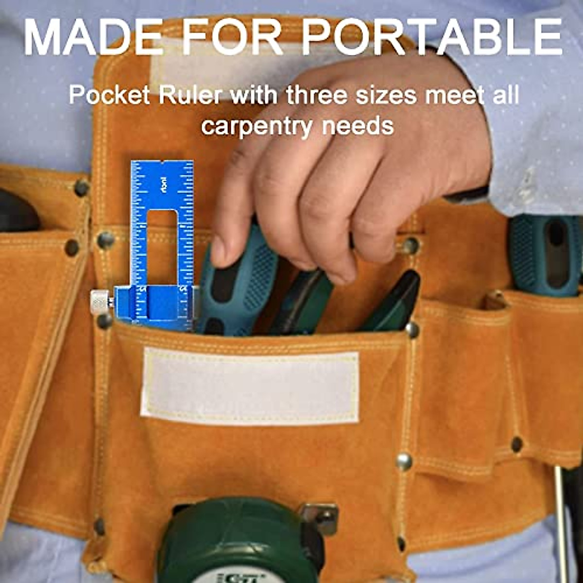 TOURACE Aluminum Woodworking Rulers with Slide Stop (3 Pcs) Precision Pocket Ruler Metal T Track Ruler, Square Ruler Inch and Metric Marking Measuring Scribing Ruler