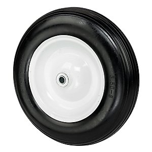 3.50-8" Wheelbarrow Tires with 5/8 Bearing, 3" Hub Universal Fit Wheelbarrow Wheel, 14.5 inch 3.50-8 Solid Rubber Tire Replacement for Wheel Barrel Cart Garden Wagon