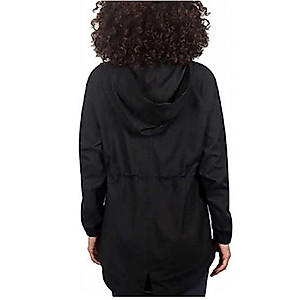 Kirkland Signature Womens Water and Wind Resistant Hooded Anorak Jacket (X-Large, Black)