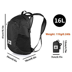 Peicees Lightweight Packable Backpack for Women Men Waterproof Foldable Daypack Bag Collapsible Small Backpack 16 L for Travel Hiking