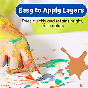 Rich Art Fresco Tempera Paint For Arts & Crafts - Vibrant, Premium Craft Paint In Primary Colors - Non-Toxic Paint For Paper, Poster Board, Canvas, & More - Made in The USA - 16 Fl Oz (12 Pack)