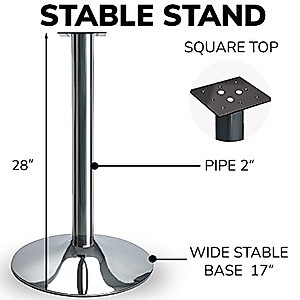 Single Metal Stand with Square Flange and Round Base for Candy Gumball Capsule Vending Machines
