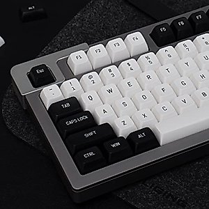 Black and White Keycaps Set 150 Keys MSA Profile Doubleshot Custom Keycaps for Cherry MX Gateron Kailh Box Switches Mechanical Gaming Keyboard