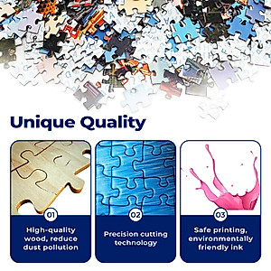 Jigsaw Puzzle 1000 Piece Wooden Puzzle Halloween Picture Family Decorations, Unique Birthday Present Suitable for Teenagers and Adults