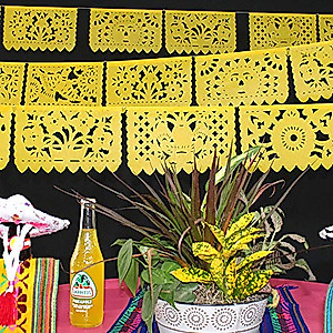 Yellow Party Decorations Papel picado Banners for Fiestas, Weddings, Birthdays, Bridal Showers and Baby Showers, Made from Tissue Paper WS65
