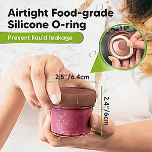 KeaBabies 12-Pack Baby Food Containers and Silicone Baby Food Freezer Tray with Clip-on Lid - 4 oz Glass Food Jars - Breast Milk Trays for Freezer