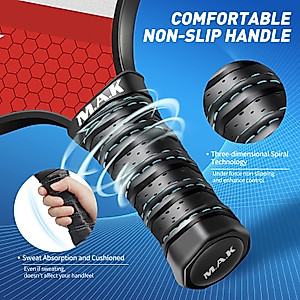 Pickleball Paddles Set of 2, Carbon and Fiberglass Face Pickleball Set, 4 Indoor Outdoor Balls, 2 Cooling Towels, Pickleball Bag, Lightweight Pickleball Paddle Gifts for Men Women (Fiberglass Style-1)