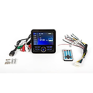Audio Systems Marine Gauge Receiver - Weatherproof, 4-inch Display Screen, Built-in Amplifier, Bluetooth, Digital Media MP3 Player, No CD Player, USB Port, AM/FM Radio