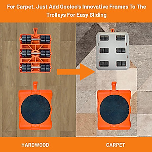 Simfelice Furniture Movers Heavy Duty Gooloo Furniture Movers with Wheels Furniture Lifter for Heavy Furniture Lift Mover Tool 4 Appliance Roller Sliders Furniture Moving Glides Supports 660 lbs