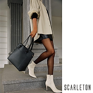 Scarleton Tote Bag for Women, Top Handle Purses, Satchel Handbag, Faux Leather Hobo, Shoulder Bag, Crossbody Bag, H1156208142 - Light Brown