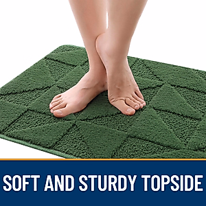 OLANLY Door Mats Indoor, Non-Slip, Absorbent, Dirt Resist, Entrance Washable Mat, Low-Profile Inside Entry Doormat for Entryway (32x20 inches, Green)