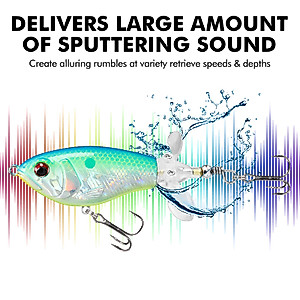 TRUSCEND Top Water Fishing Lures with BKK Hooks, Whopper for Freshwater or Saltwater, Floating Lure Bass Catfish Pike, Wobble Surface Bait Teasers Gifts Men