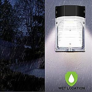 Hykolity Update 30W LED Wall Pack Light with Photocell, 3450LM 5000K Daylight Dusk to Dawn 120V LED Outdoor Wall Mount Light, 150-250W MH/HPS Replacement, Waterproof Security Lighting-4 Pack