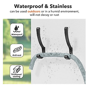 4 Pack Large Wall Hooks For Hanging Heavy Duty, Black Coat Hooks For Wall, Coat Hanger Hooks Wall Mounted, Wall Mounted Bag Hooks, Screw In Hooks, Metal Wall Hooks For Hanging Coats, Backpack, Purse