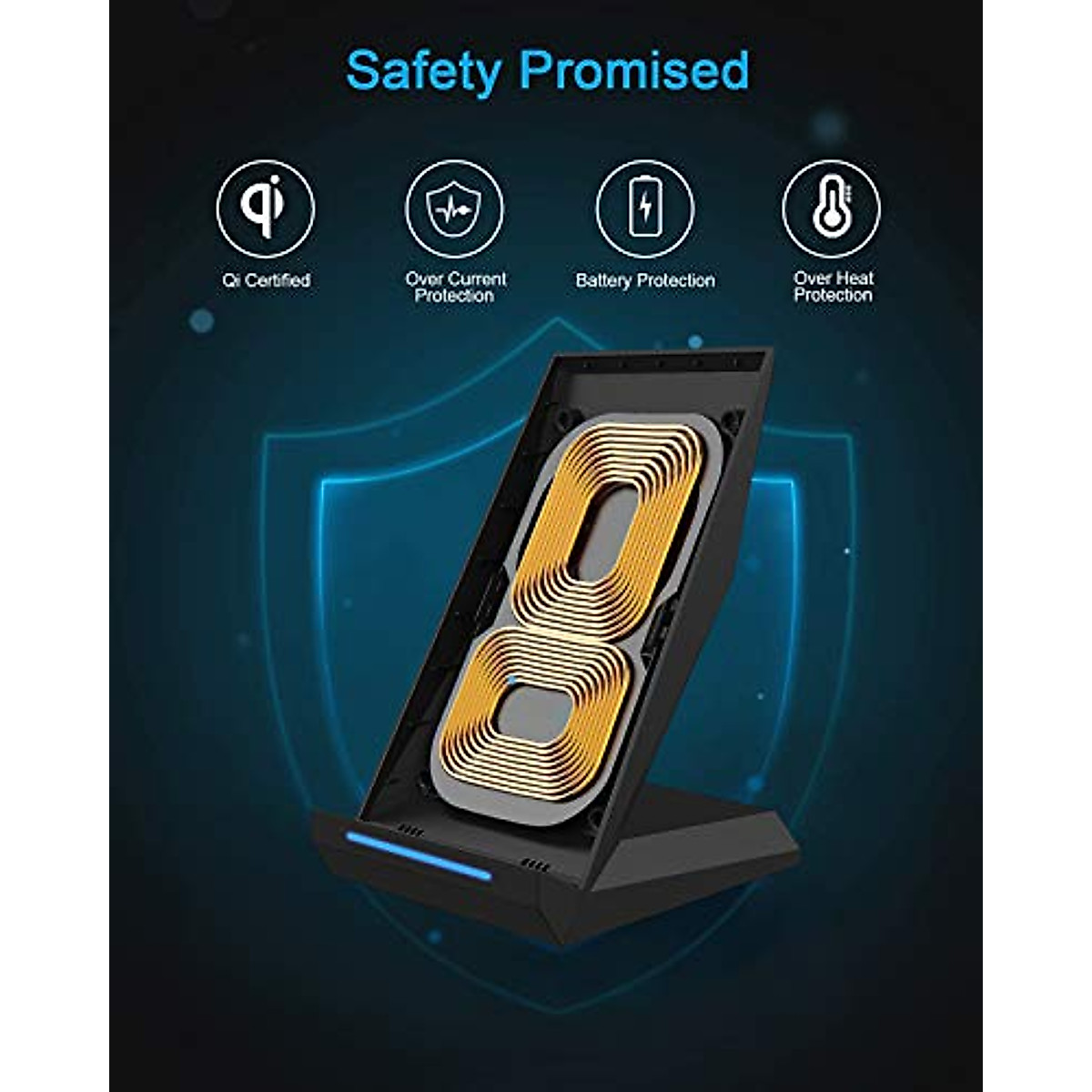 NANAMI 30W Max Wireless Charger, Qi Certified Fast Charging Stand With USB-A Port,Compatible iPhone 14/13/12/11 Pro/XS Max/XR, Galaxy S23/S22/S21/S20/S10/S9,Note 20/10/9(with PD Adapter Phone Charger)