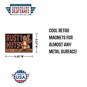 Desperate Enterprises Rusty Nuts Garage Refrigerator Magnet - Funny Magnets for Office, Home & School - Made in The USA