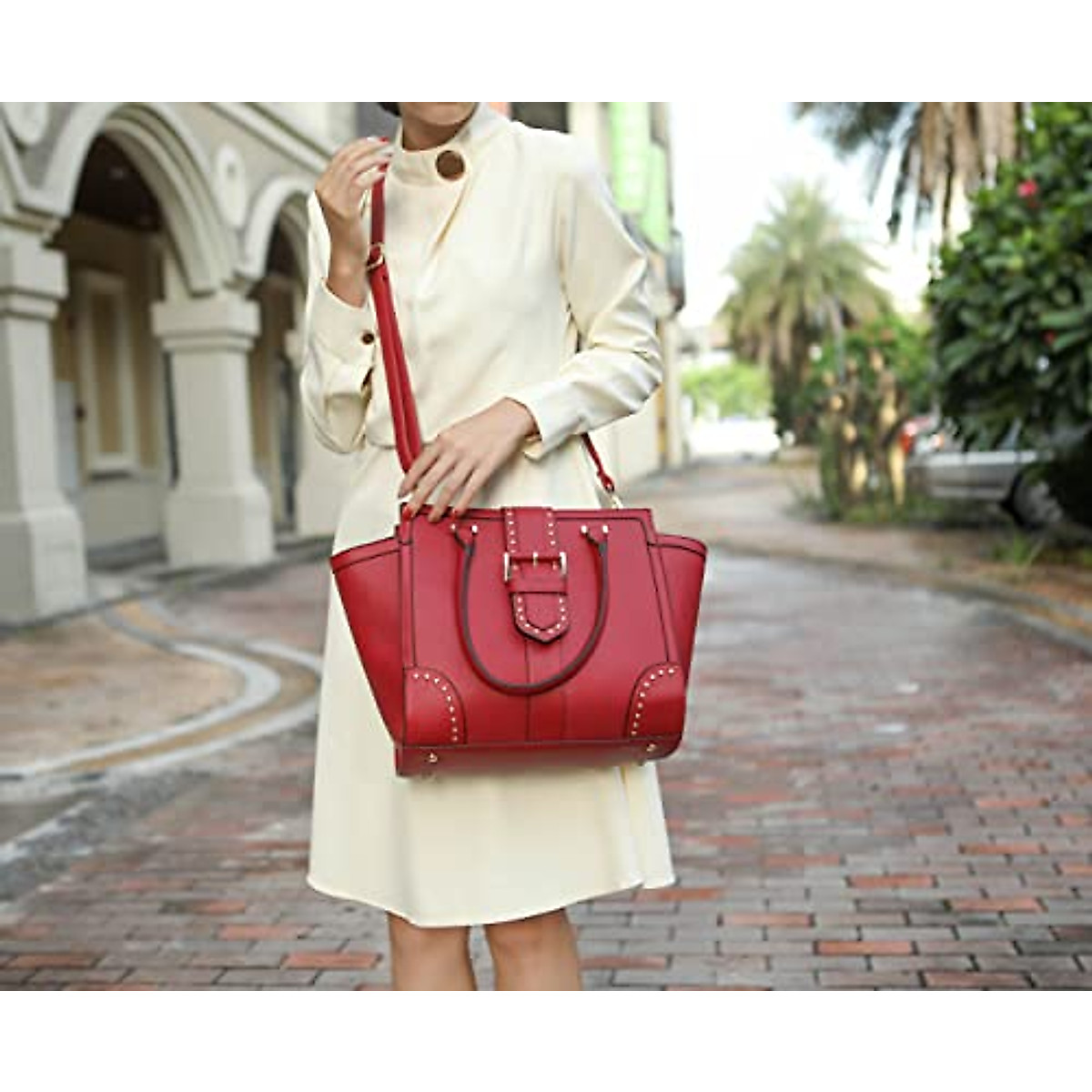 MKF Collection Satchel Crossbody Bag for Women-Handbag Purse -ShoulderbagTop-Handle Satchel Black