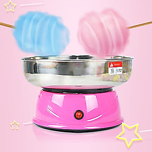 URHELP Candy Cotton Maker Easy Clean Candy Floss Machine for Kids' Birthday Party Christmas Day (ROSE)
