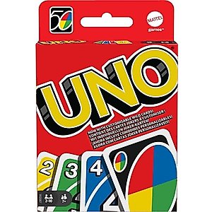 UNO - Classic Colour & Number Matching Card Game - 112 Cards - Customizable & Erasable Wild - Special Action Cards Included - Gift for Kids 7+, W2087