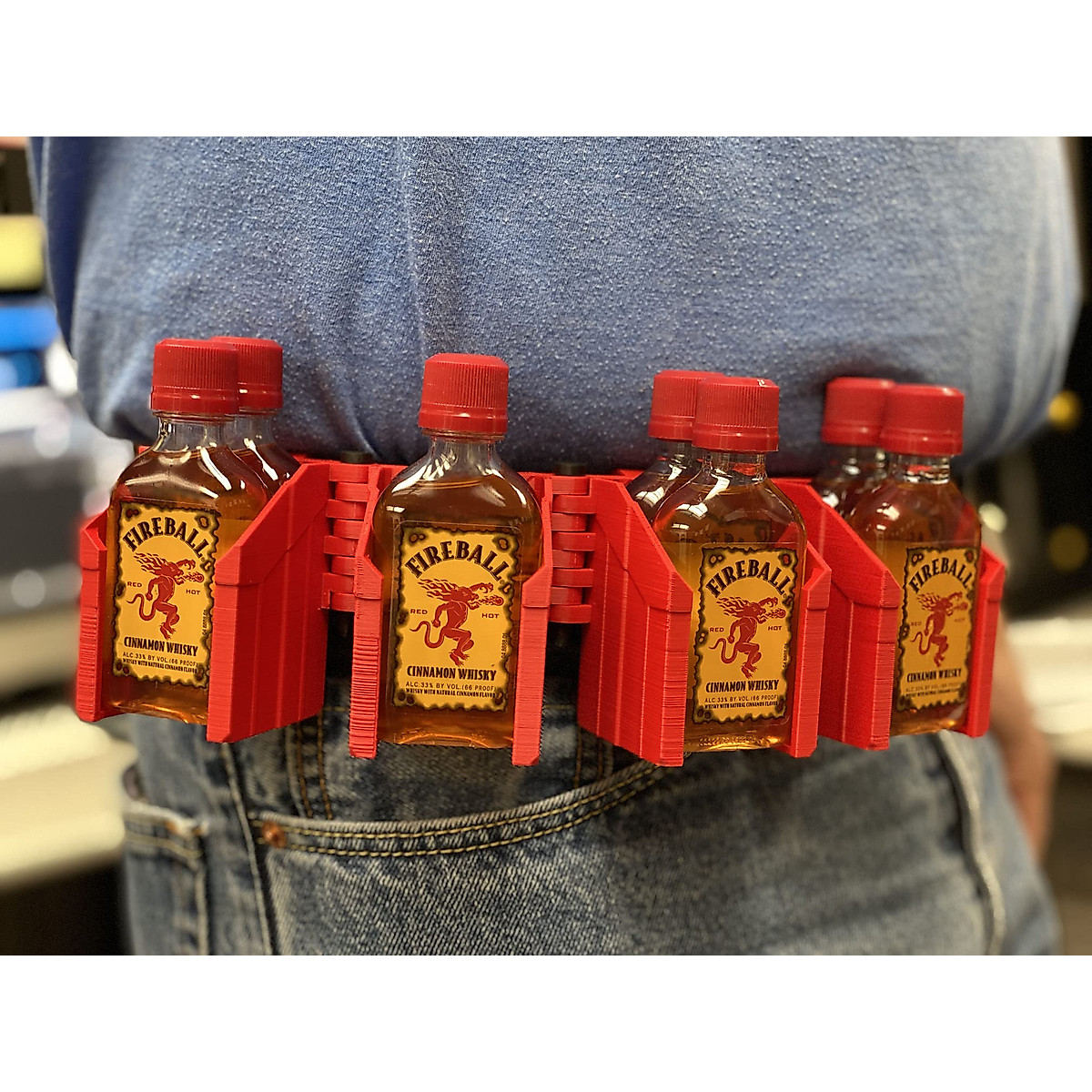 Fireball 50ml Bottle Carrier Pouch - Quad Double Shot
