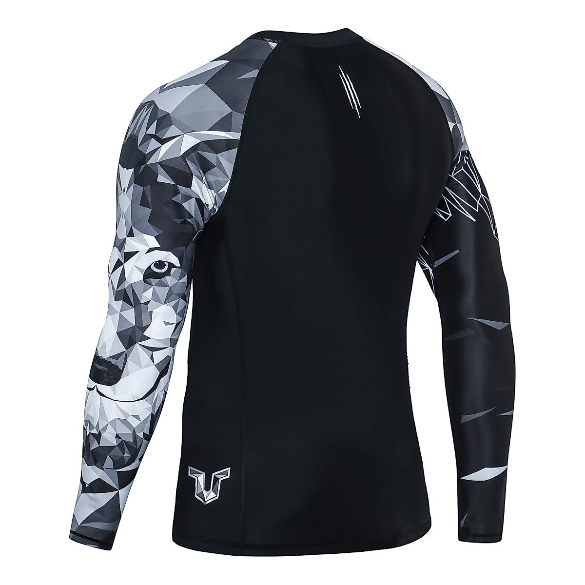 ADOREISM Quick-Dry Men's Long Sleeve Rash Guard UPF 50+ Compression Swim Shirt (Wolf, XL)