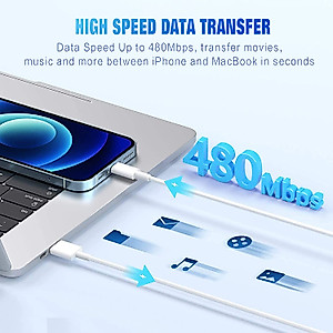 iPhone Charger Lightning Cable,2 Pack Apple MFi Certified USB iPhone Fast Chargering Cord,Data Sync Transfer for 13/12/11 Pro Max Xs X XR 8 7 6 5 5s iPad iPod More Model Cell Phone Cables