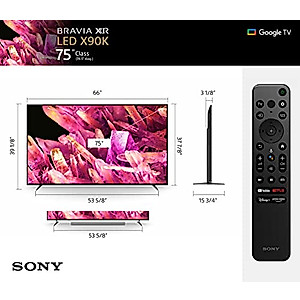 Sony 75 Inch 4K Ultra HD TV X90K Series: BRAVIA XR Full Array LED Smart Google TV with Dolby Vision HDR and Exclusive Features for The Playstation® 5 XR75X90K- 2022 Model