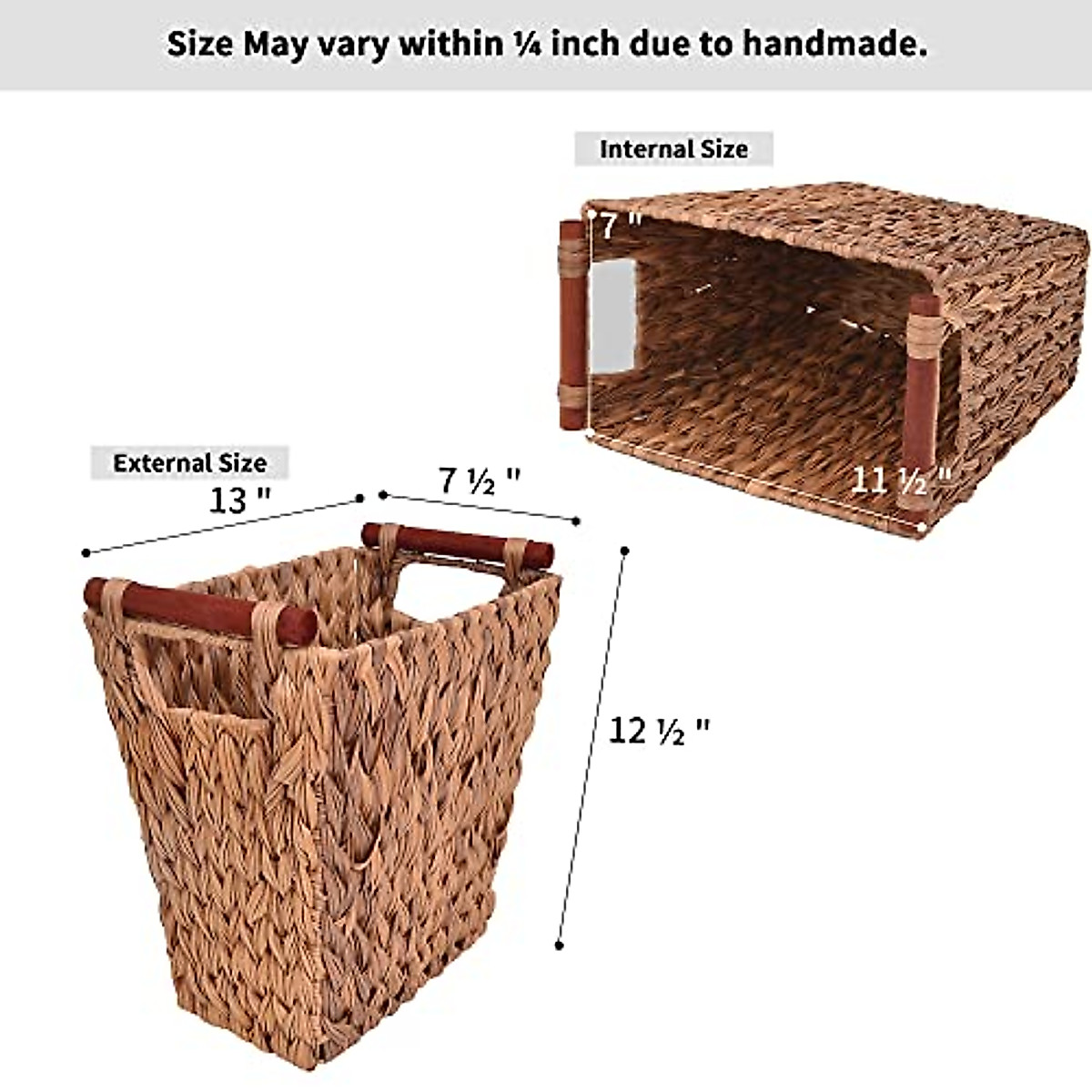 GRANNY SAYS Bundle of 2-Pack Woven Wastebasket for Organizing & 2-Pack Woven Storage Baskets for Bathroom