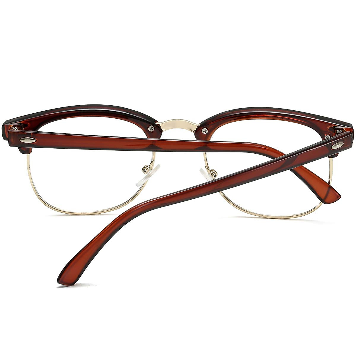 aisswzber Fashion Vintage Classic Semi-Rimless Half Frame Clear Lens Glasses