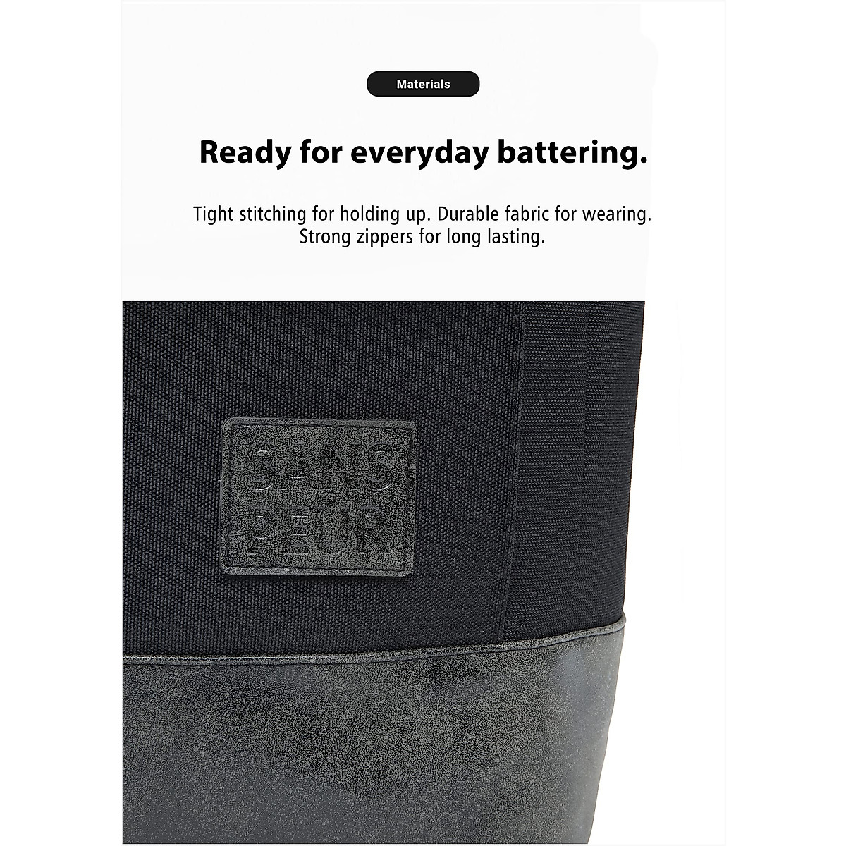 SansPeur FERDA Backpack, Casual Back Pack with Laptop Sleeve, designed for Work, Travel, School & College, Black