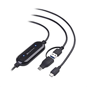 Cable Matters USB C Transfer Cable, USB C Data Transfer Cable in 6.6 ft - Easy Computer Sync Software Key Included, Works with Thunderbolt 4, Compatible with PCMover for Windows 11/10/8/7/Vista/XP