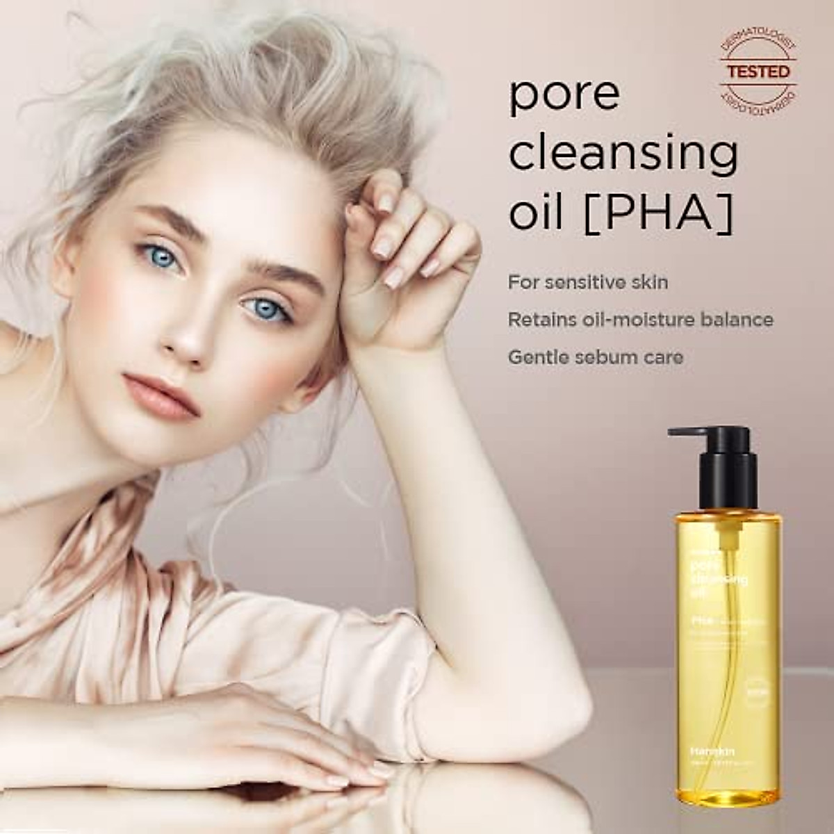 Hanskin Pore Cleansing Oil, Gentle Blackhead Cleanser and Makeup Remover for Sensitive Skin [PHA] (10.14 oz)