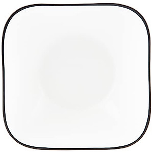 Corelle Vitrelle 6-Piece (22-Oz) Cereal Soup Bowls, Triple Layer Glass and Chip Resistant, Lightweight Square Dinnerware Bowl Set, Simple Lines