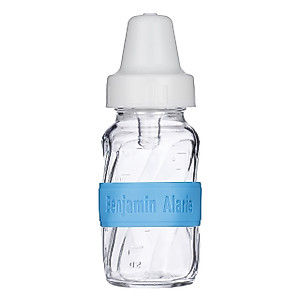 Custom Baby Bottle Labels for Daycare Blue Pink or Orange 4 Pack Sippy Cup Labels Personalized Bands