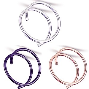 outerunner Double Nose Ring for Single Piercing 20g Nose Rings Hoops 6mm 8mm 10mm Surgical Steel Nose Hoop Silver/Gold/Rose Gold/Black/Rainbow