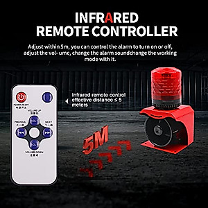 SF-513 (DC 12V~24V) Industrial Sound and Light Alarm Emergency Warning Light Outdoor Waterproof Alarm Horn Siren Safety Voice Strobe Flash 120dB Waterproof… (AC 220V)