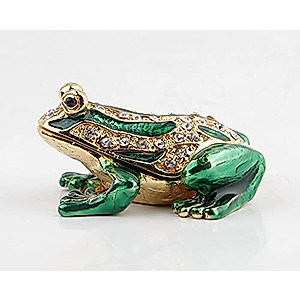 SEVENBEES 24K Golden Frog Jewelry Trinket Box Gift for Home Decor